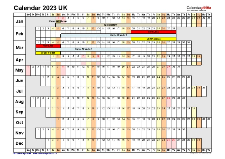 2023 UK Calendar Printable | PDF