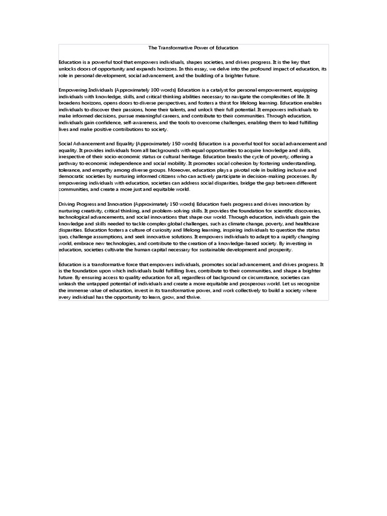 The Transformative Power of Education | PDF | Empowerment | Innovation