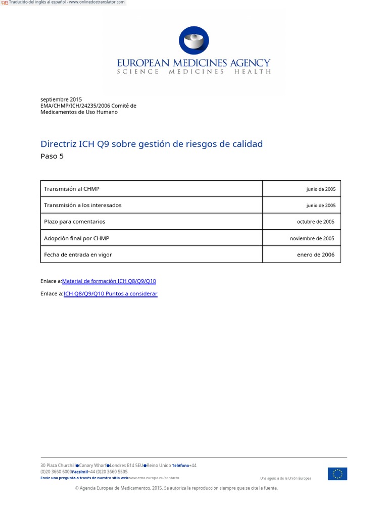 ICH Q9.en - Es | PDF