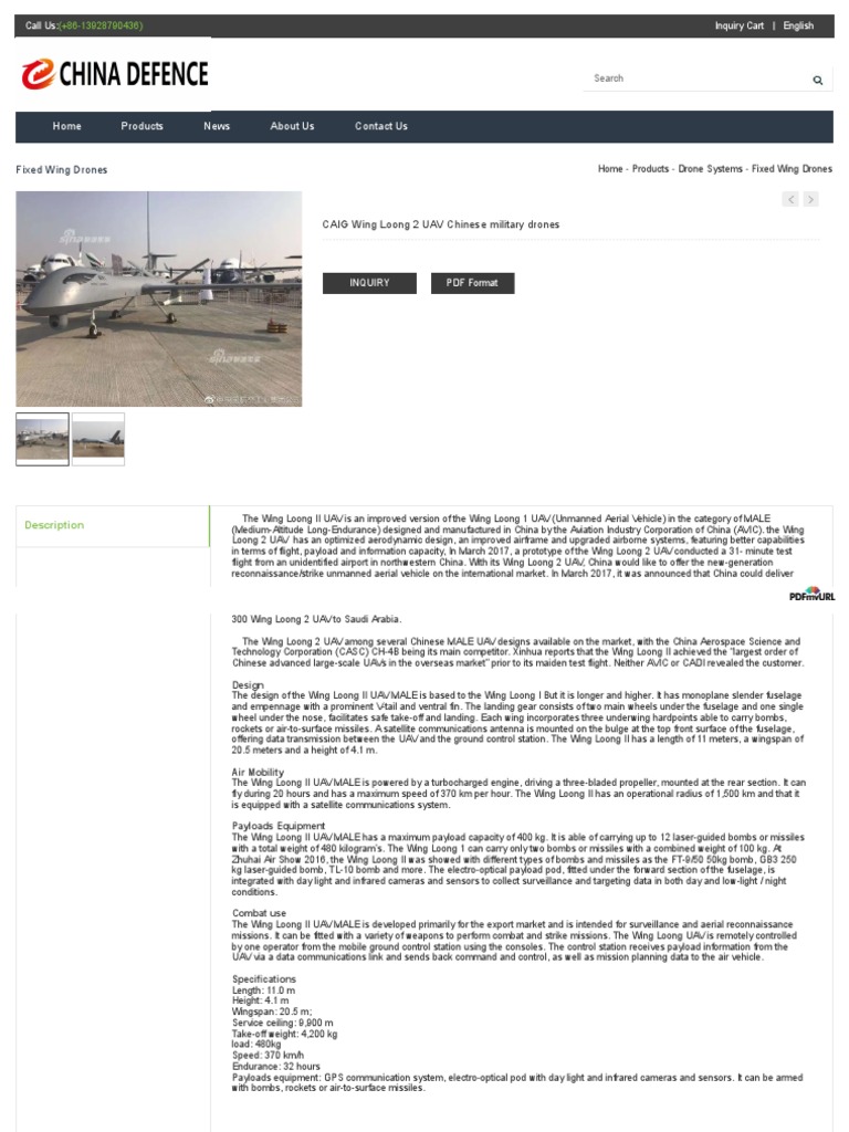 WWW - Militarydrones - Org - CN - Wing Loong 2 Uav Drone China Price ...