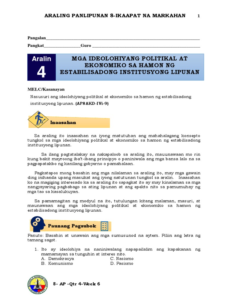 AP 8 Q4 Week 6 | PDF