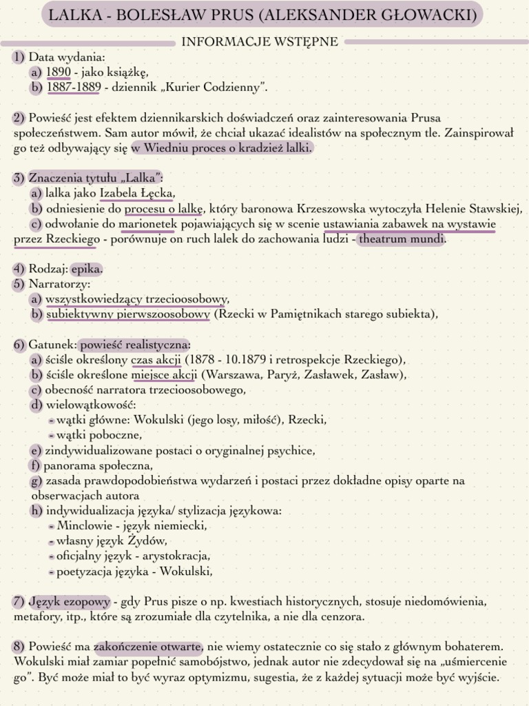 Lalka - Bolesław Prus | PDF