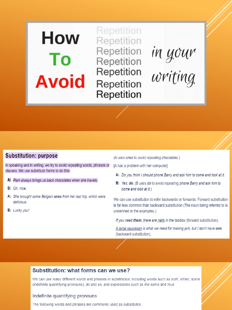 Avoiding Repetition | PDF