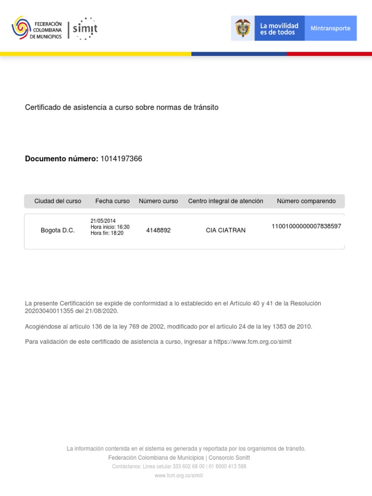 Certificado Curso | PDF