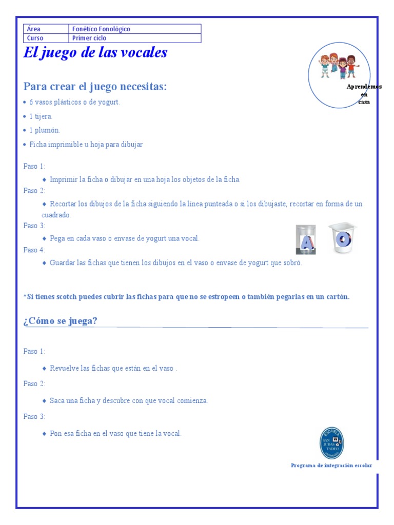 Juego de Las Vocales 1 | PDF