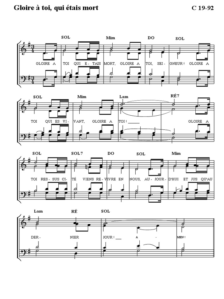 Gloire A Toi Qui Etait Mort | PDF