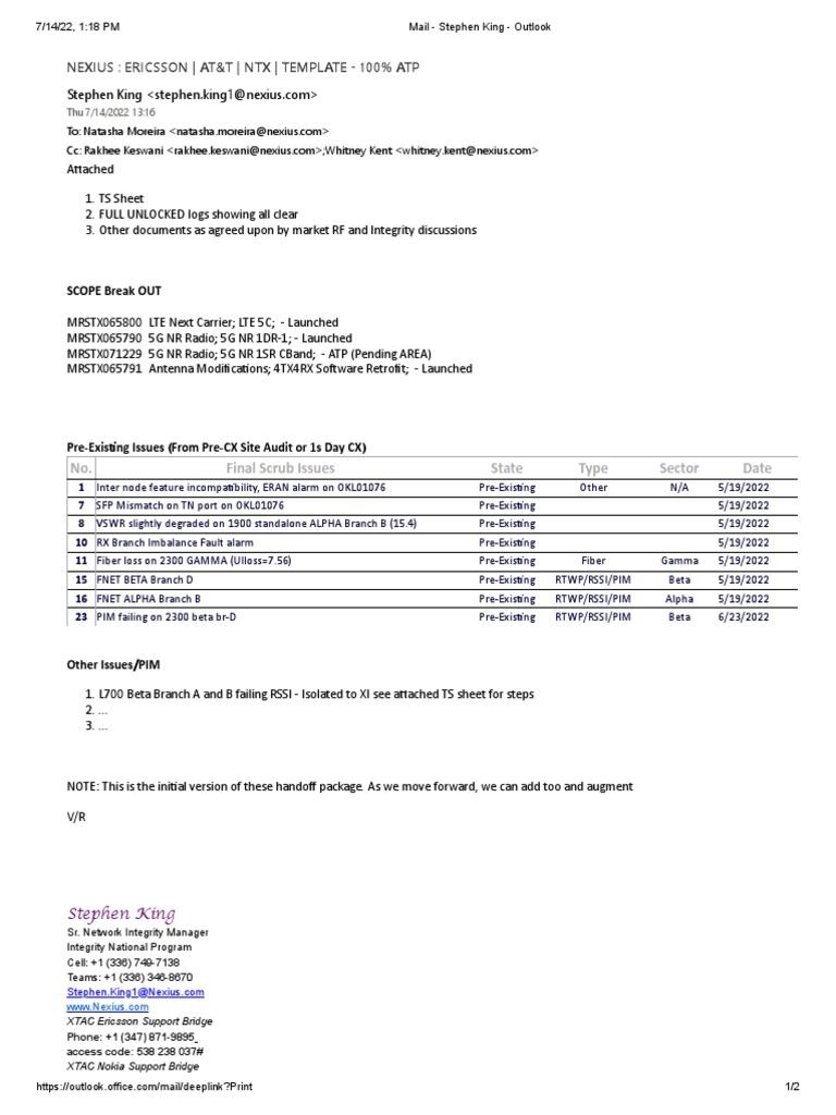ATP Hand Off Template REV 1 | PDF
