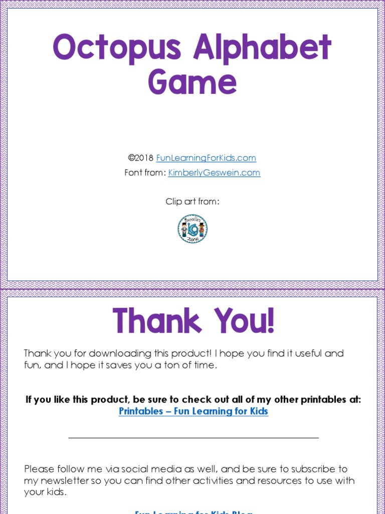 Octopus Alphabet Game 2 | PDF
