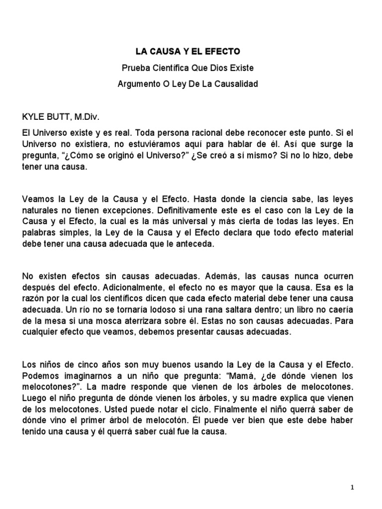 La Causa y El Efecto | PDF