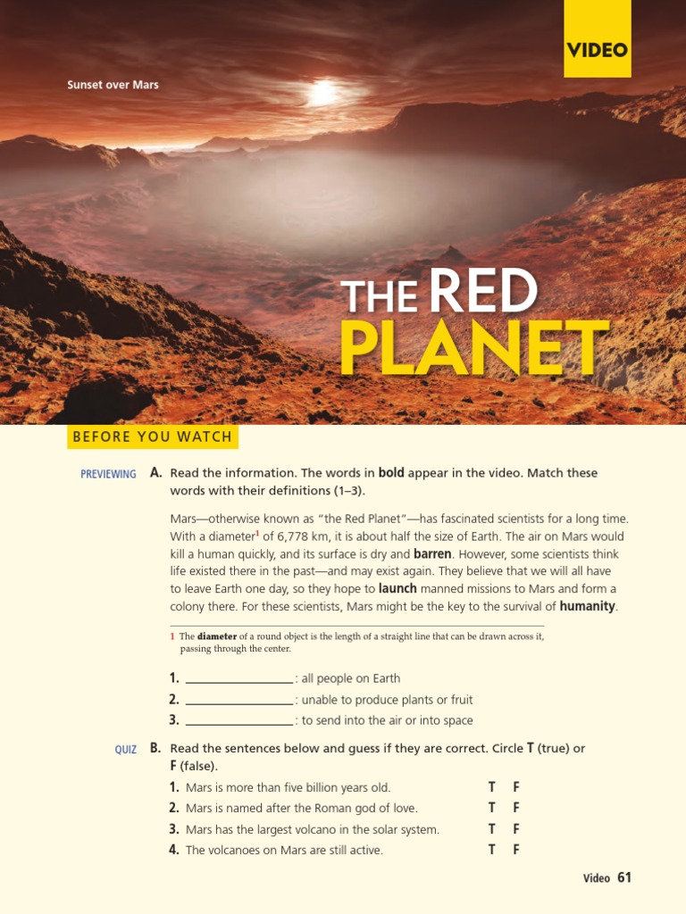 The Red Planet | PDF | Mars | Earth