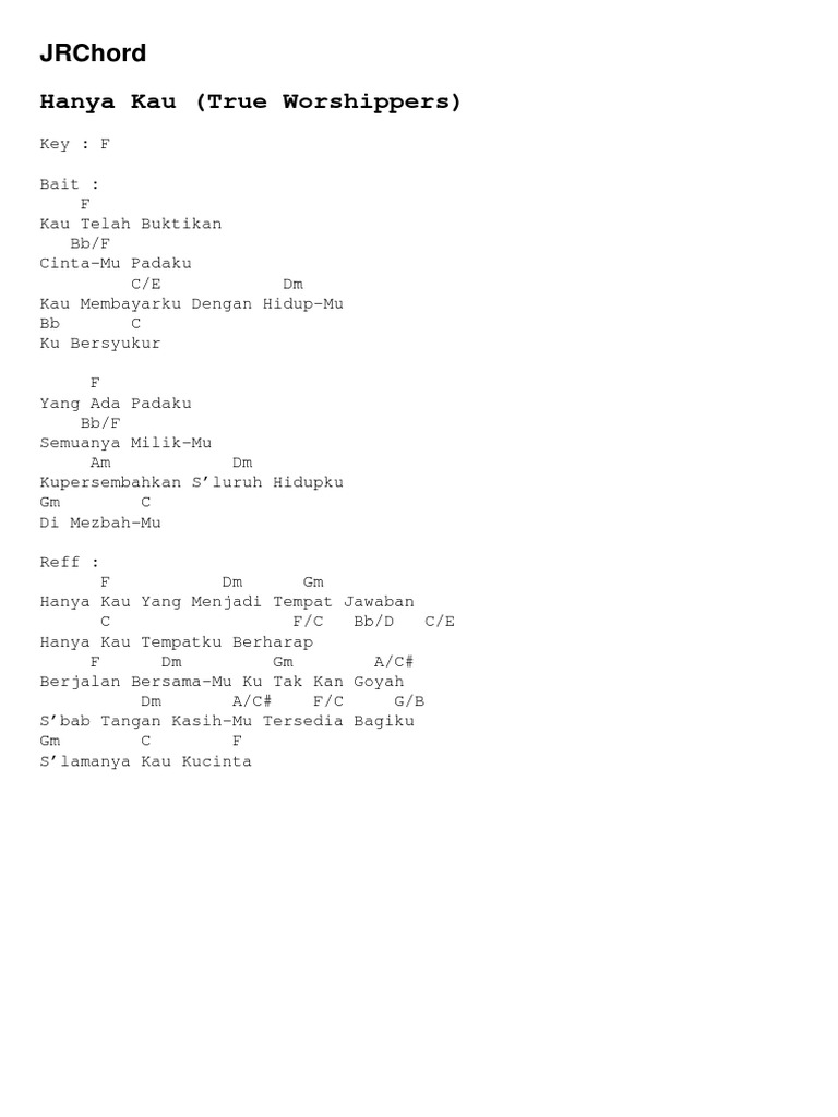 Hanya Kau True Worshippers | PDF