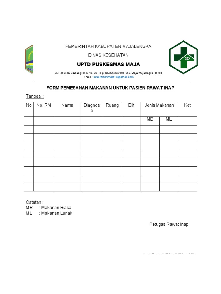 Form Pemesanan Makanan | PDF