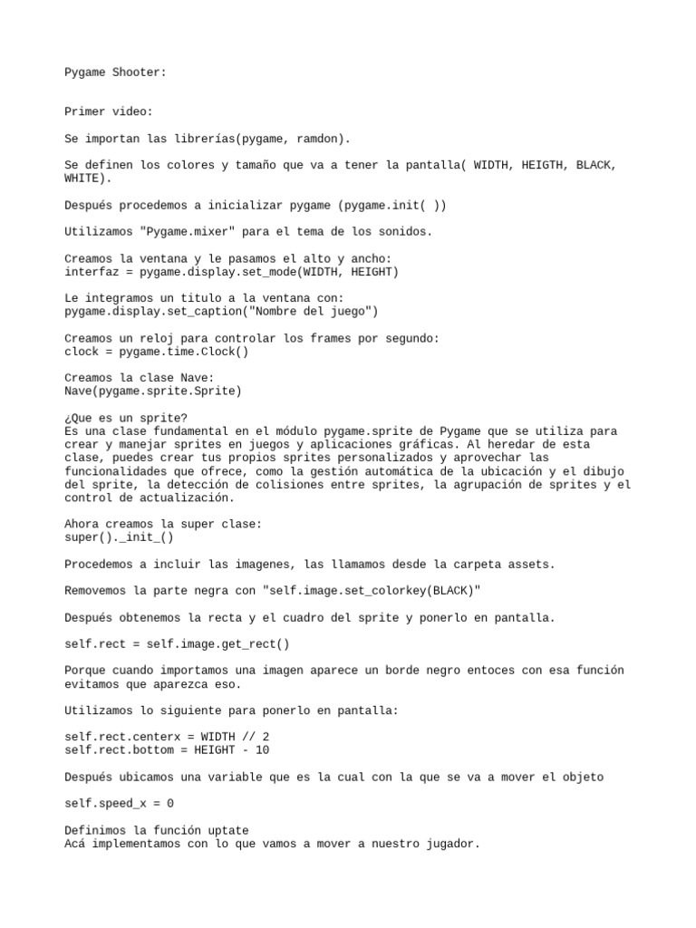 Pygame Shooter | PDF | Ventana (informática) | Ingeniería de software