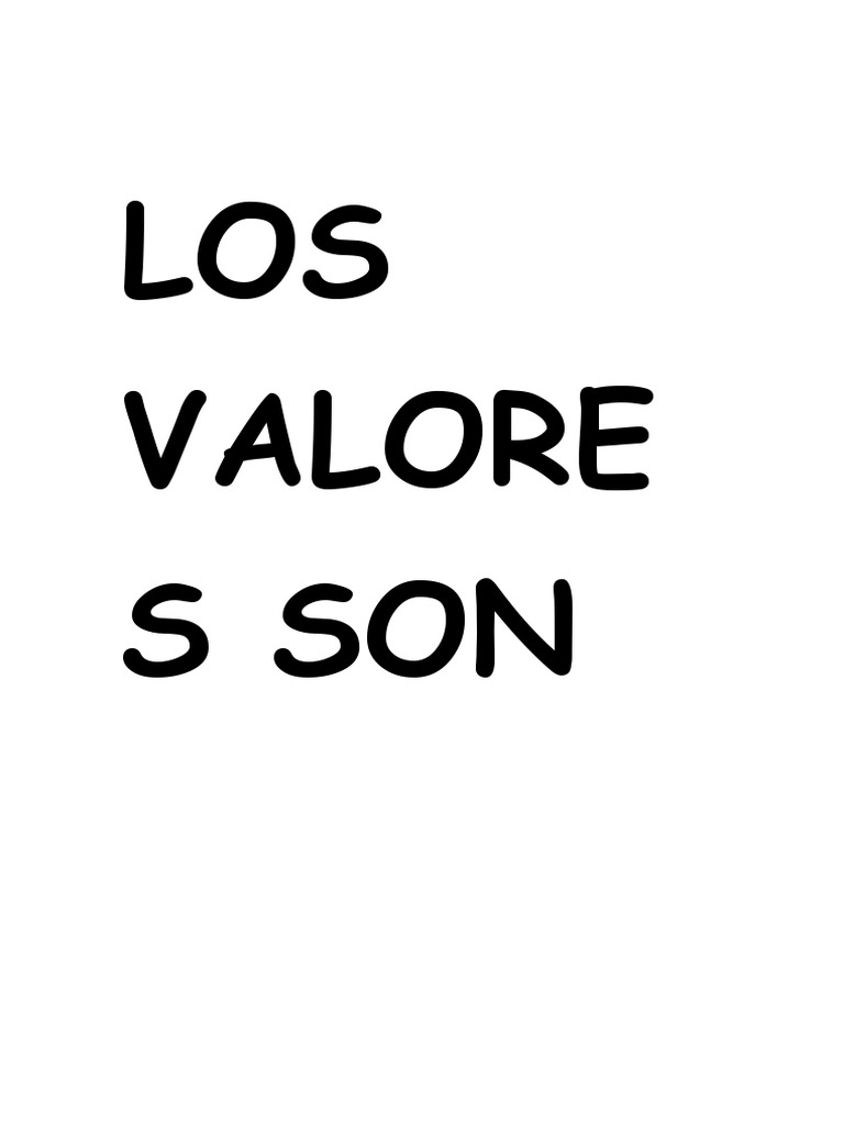 Los Valore S Son Pdf