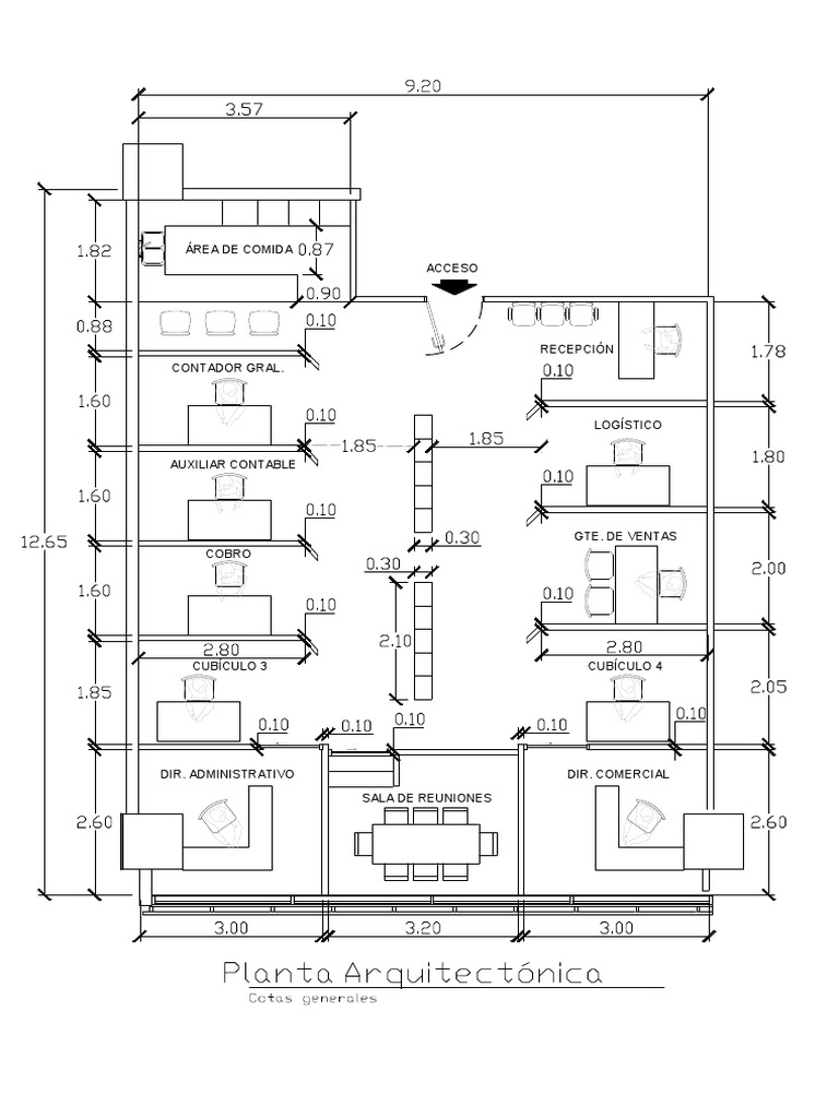 Planta Arquitectónico-Cotas Generales | PDF