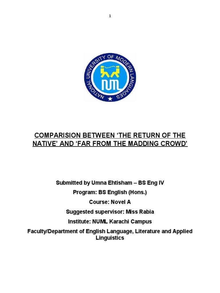 Novel Term Paper | PDF | Narration | Methodology