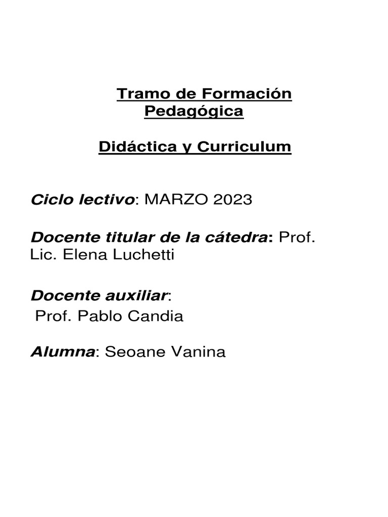 DIDACTICA Y CURRICULUM 6ta. Marzo 2023 | PDF | Evaluación | Maestros