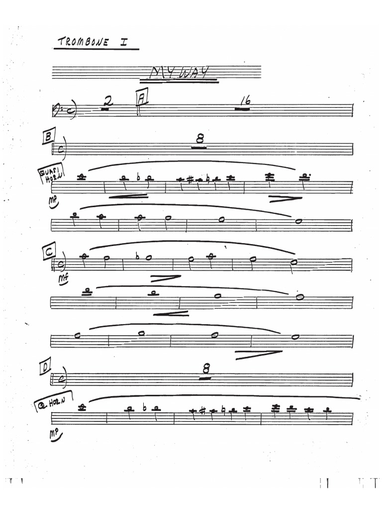 My Way - Trombone 1 | PDF