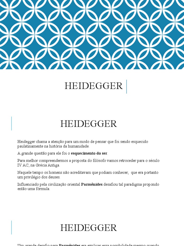 Heidegger Powerpoint | PDF | Ciências Sociais | Filosofia