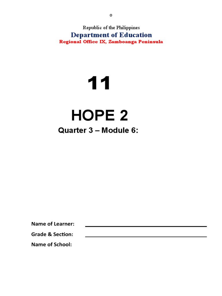 G11 HOPE Module 6 Volleyball | PDF | Volleyball | Physical Fitness
