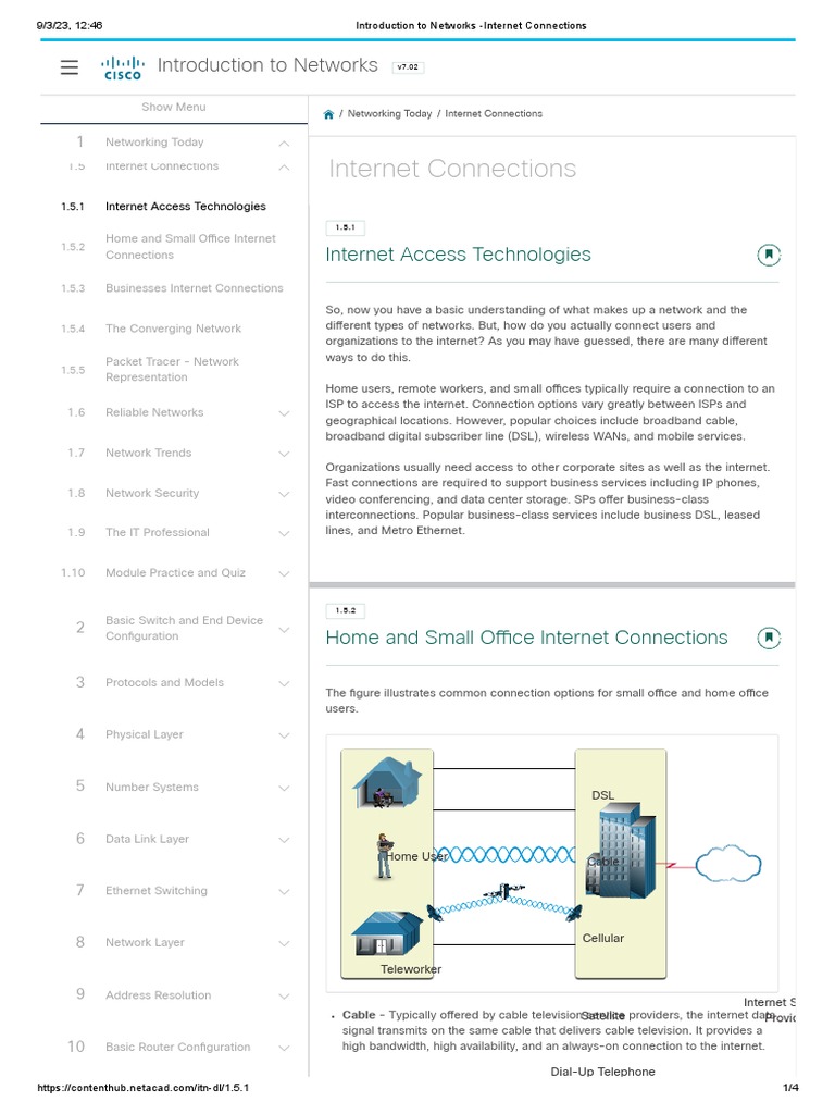 Introduction To Networks - Internet Connections | PDF