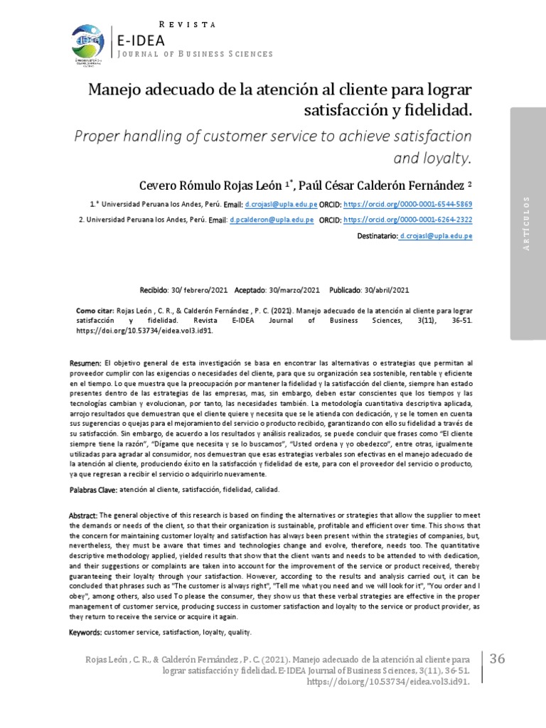 Satisfacción Del Cliente (1) | PDF | Calidad (comercial) | Cliente