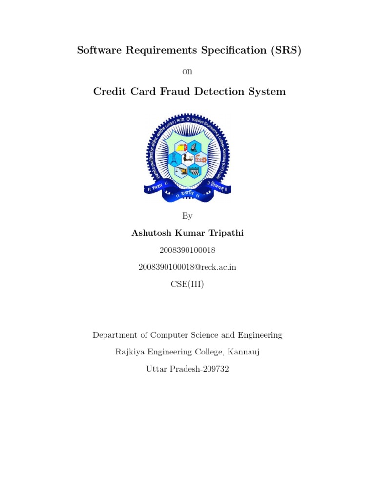 SRS Document | PDF | Credit Card | Authentication