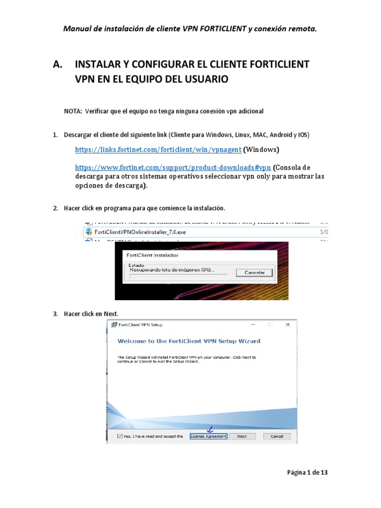 Instalación y uso de FortiClient VPN | PDF | Red privada virtual ...