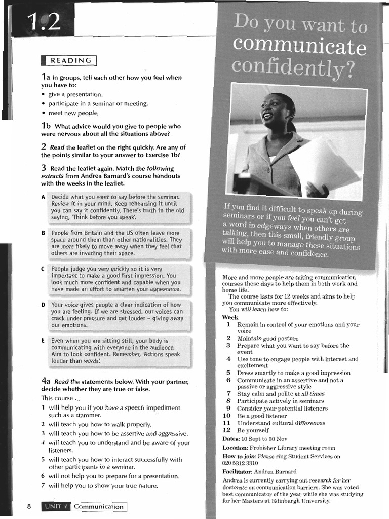 Reading Exercise Communication | PDF