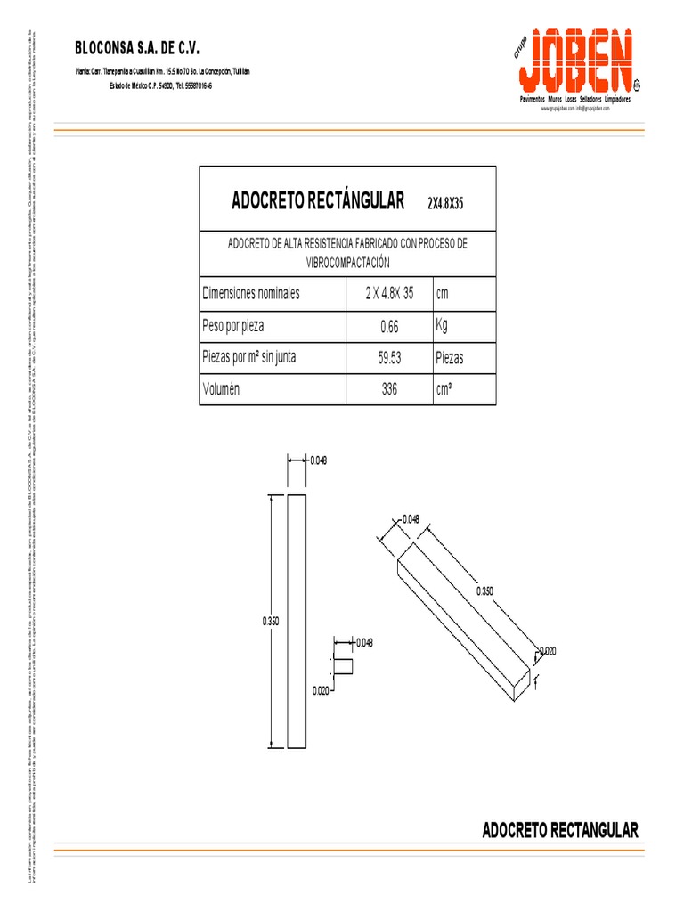 Adocreto 2x4.8x35 | PDF