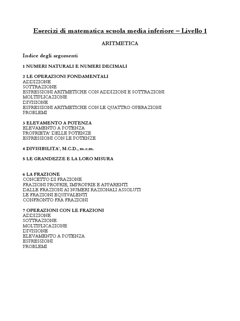 Esercizi Di Matematica 1 | PDF