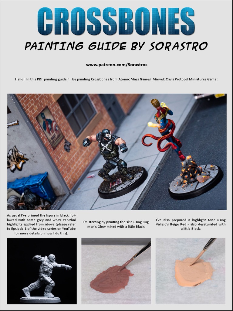 Crossbones Painting Guide | PDF | Blue | Black