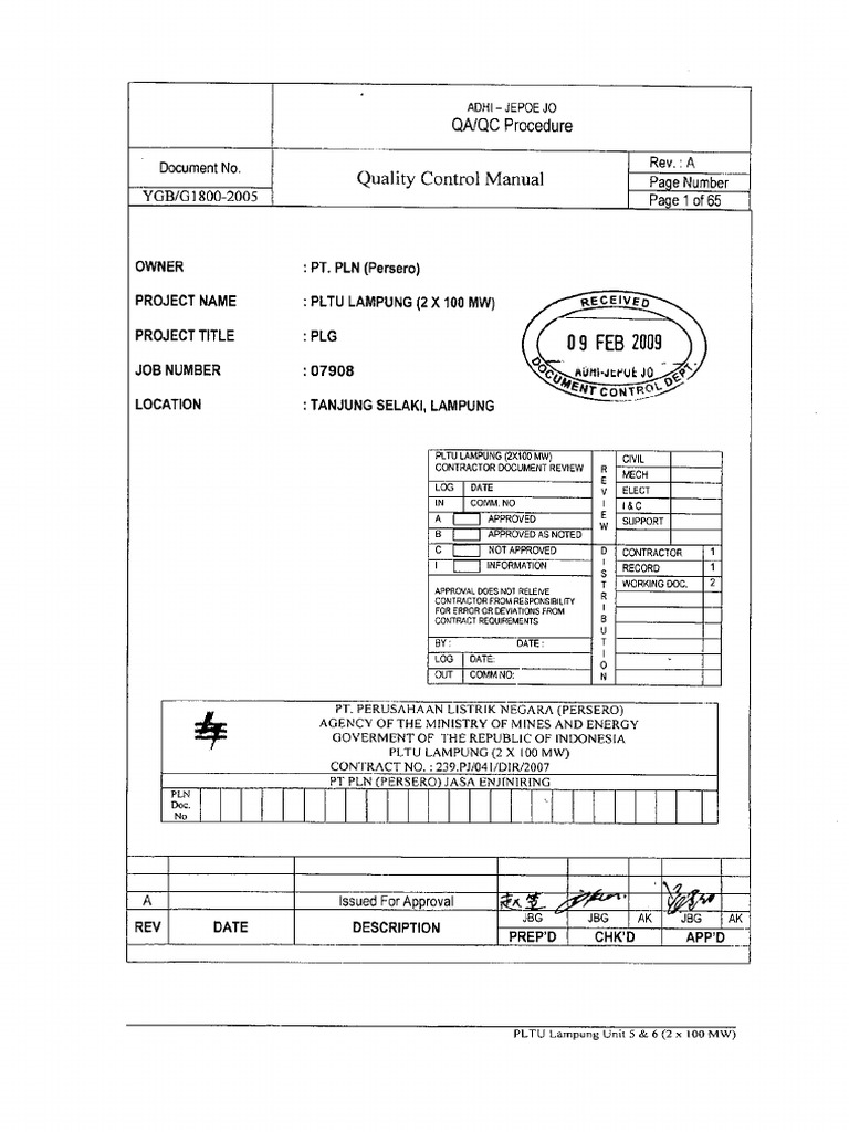 Ygb-G1800-2005 - Quality Control Manual | PDF
