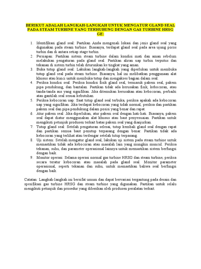 Gland Seal Steam | PDF