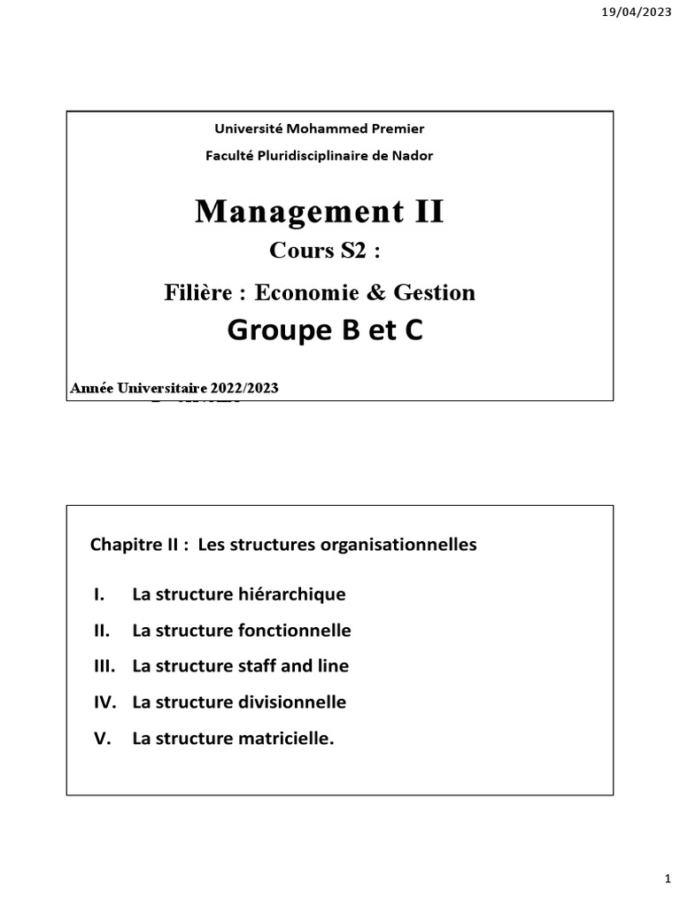 Types de structures organisationnelles | PDF | Business | Gestion des ...