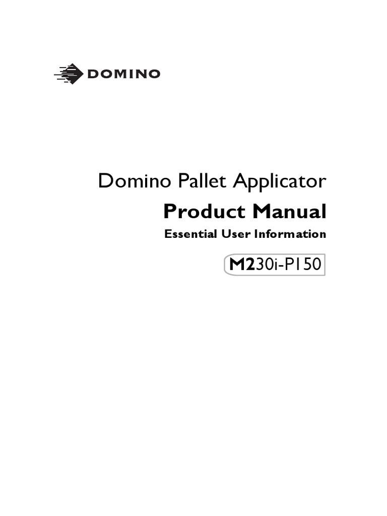 Domino M230i Pallet Applicator Manual | PDF | Printer (Computing) | Hazards