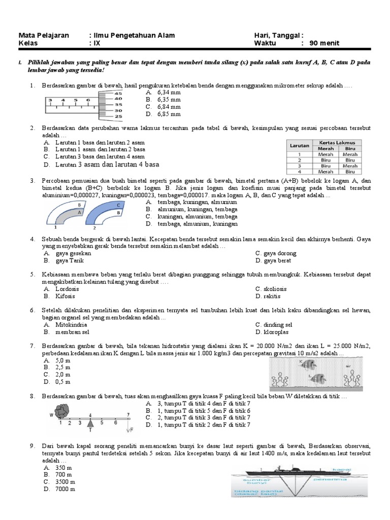 Soal AM IPA Fix | PDF