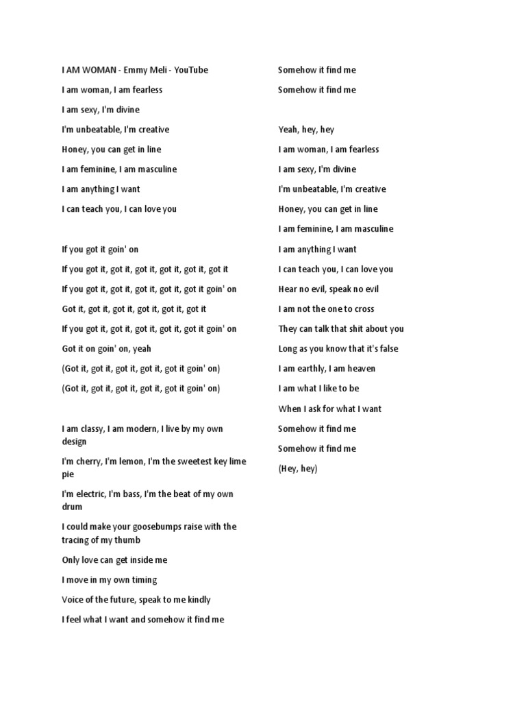 I Am Woman | PDF I Am Woman | PDF