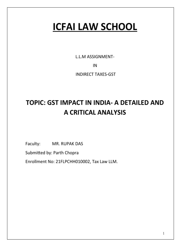 GST Sem 2 Parth Final Assignment 1 | PDF | Taxes | Value Added Tax
