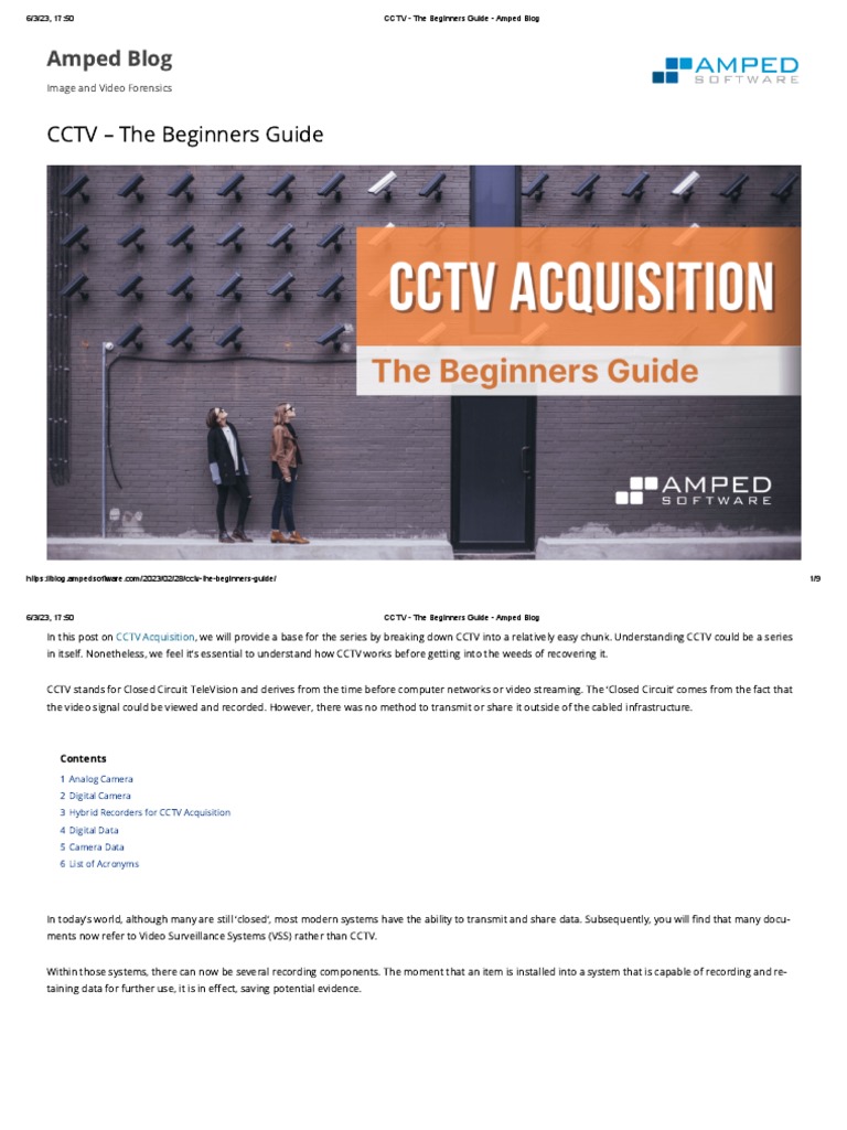 CCTV - The Beginners Guide - Amped Blog | PDF | Closed Circuit ...