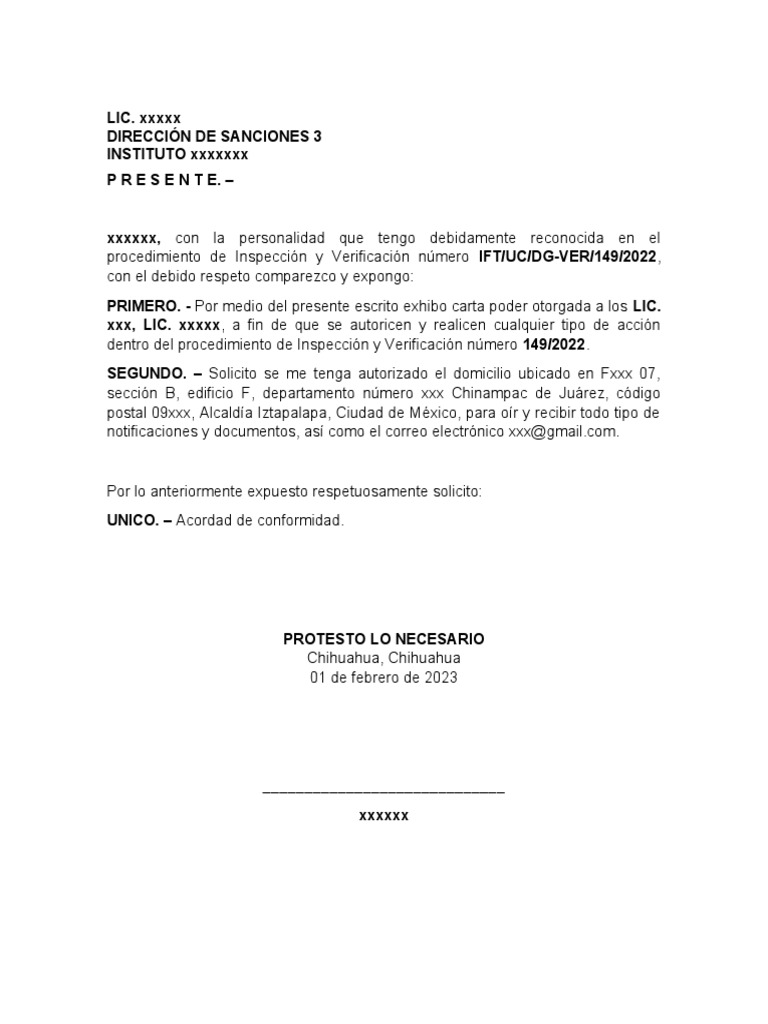 Carta para Autorización en Expediente | PDF