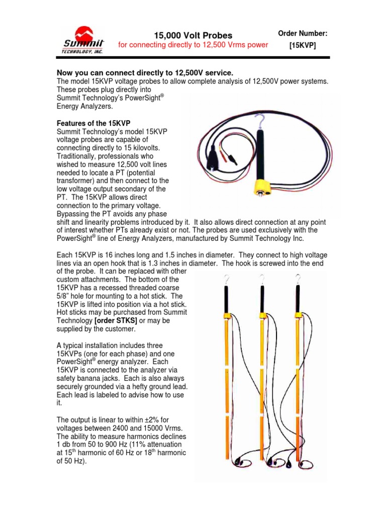 15KVP Voltage Probe Specifications | PDF | Voltage | Electricity