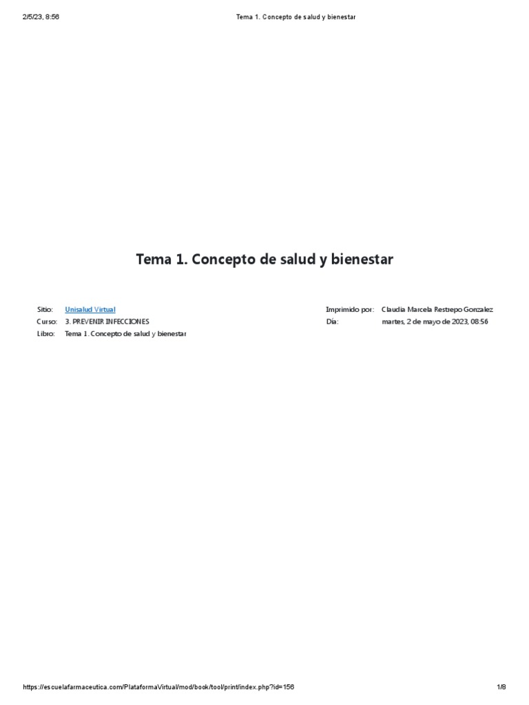 Tema 1. Concepto de Salud y Bienestar | PDF | Salud y bienestar