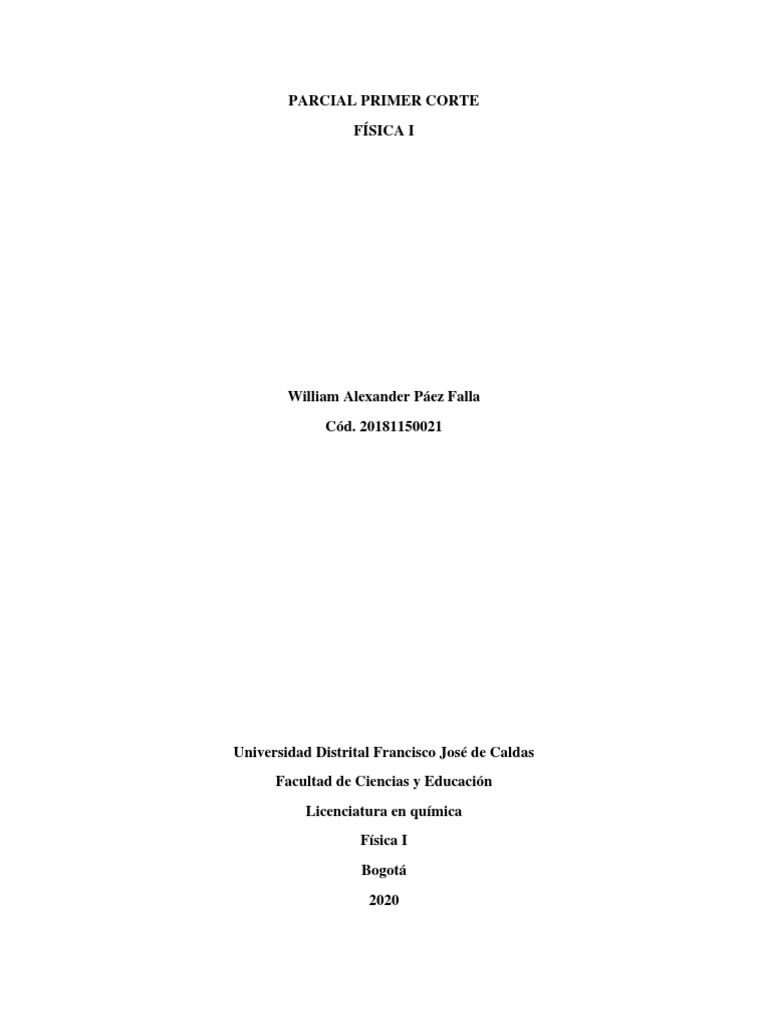 Parcial Primer Corte | PDF | Velocidad | Aceleración