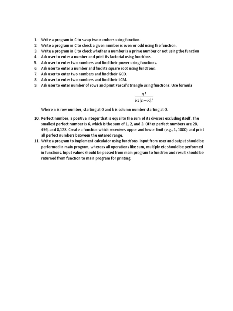 Practice Assignments Functions | PDF
