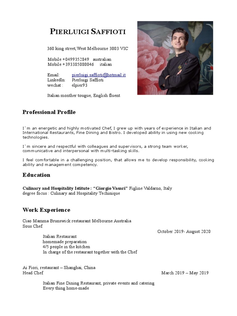 Curriculum English | PDF | Chef | Restaurants