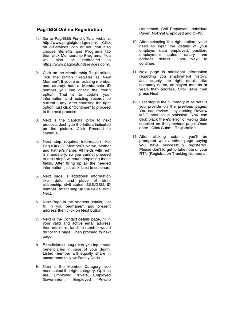 Pag-IBIG Online Registration Guide | PDF | Computing