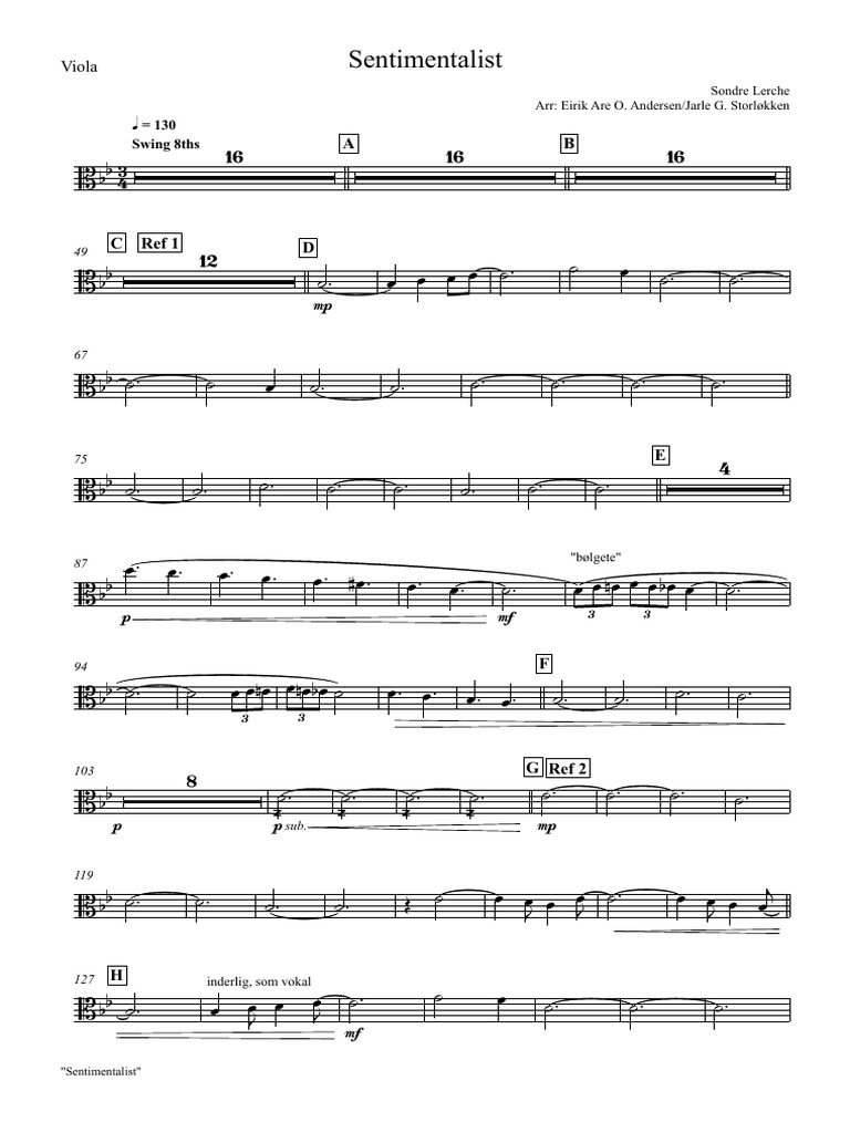 Sentimentalist - Utskrift - Viola | PDF