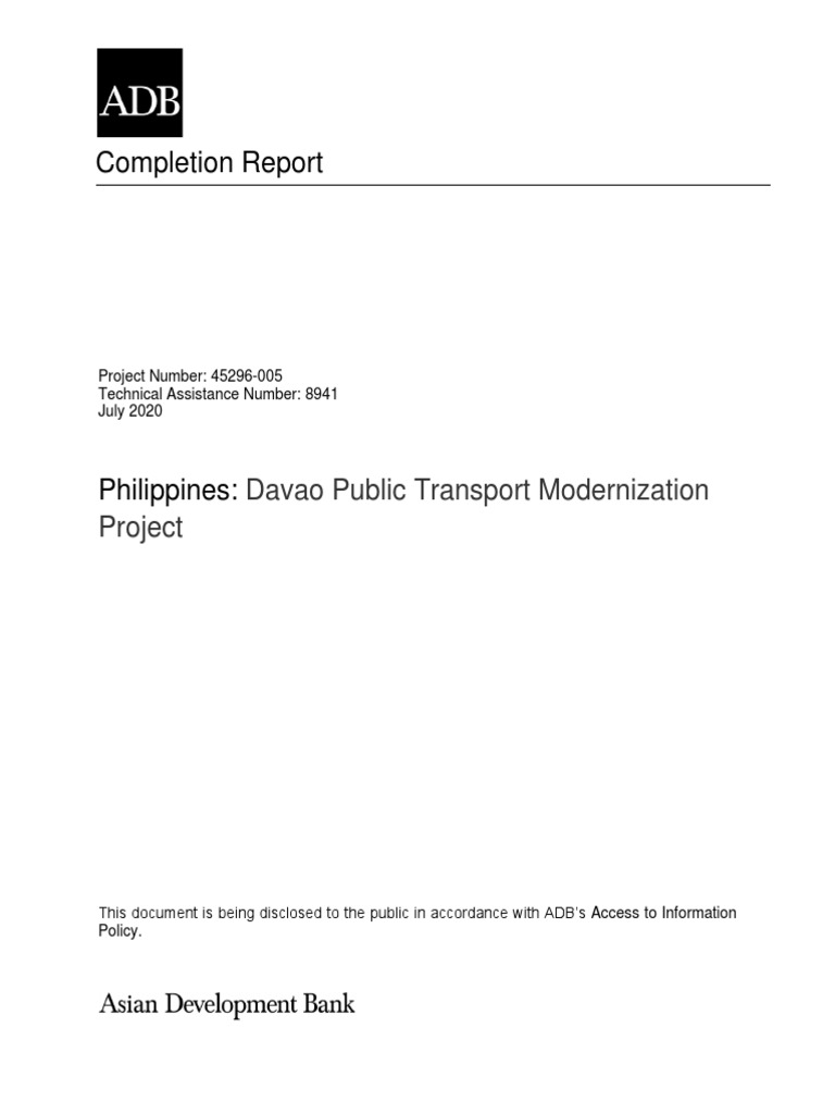 Davao Public Transport Modernization Report | PDF | Asian Development ...