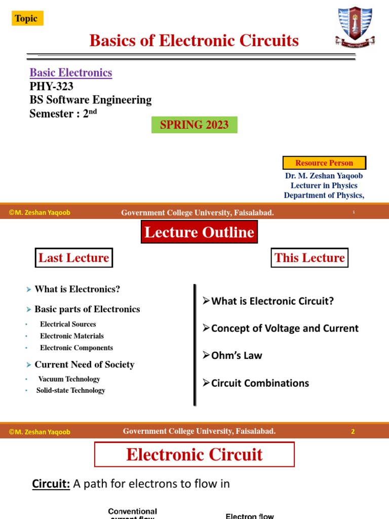 3 - Basics of Electronic Circuits | PDF | Electrical Resistance And Conductance | Voltage